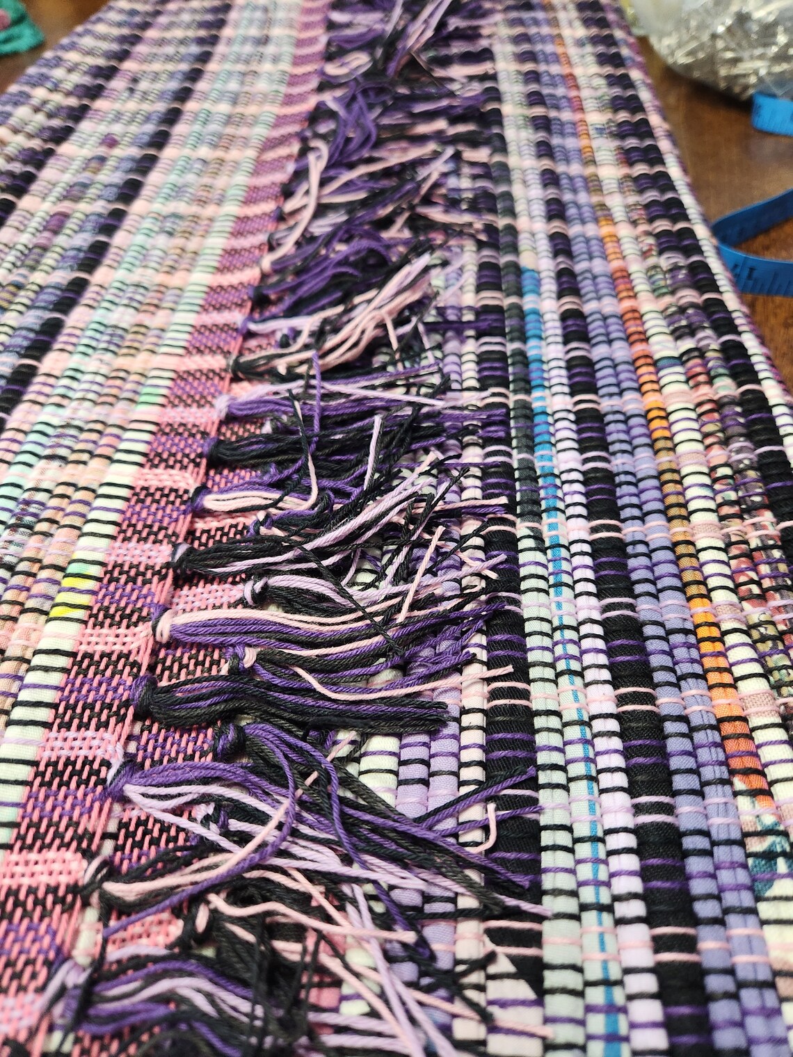 Shades of Pink, Purple and Black Rag Rugs, Handwoven Rag Rug, Upcycled ...