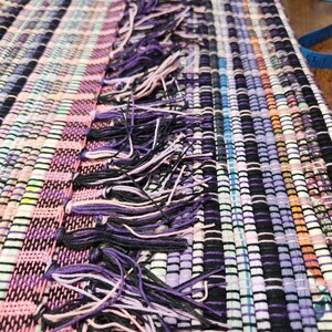 Shades of Pink, Purple and Black Rag Rugs, Handwoven Rag Rug, Upcycled ...