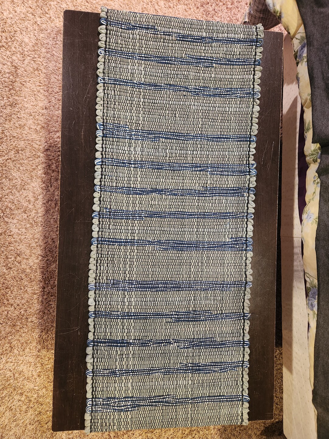 Grey Cotton and Stripped Denim Table Runner - Etsy