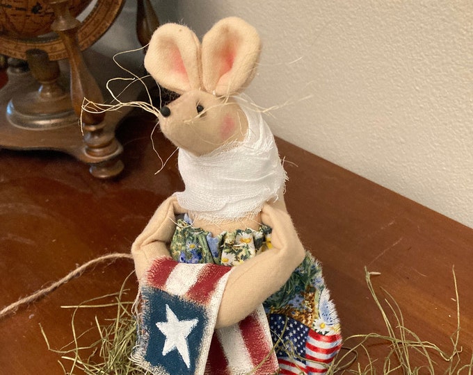 Large Handmade Mouse , Patriotic Garden Mouse , Handmade Folk Art ...
