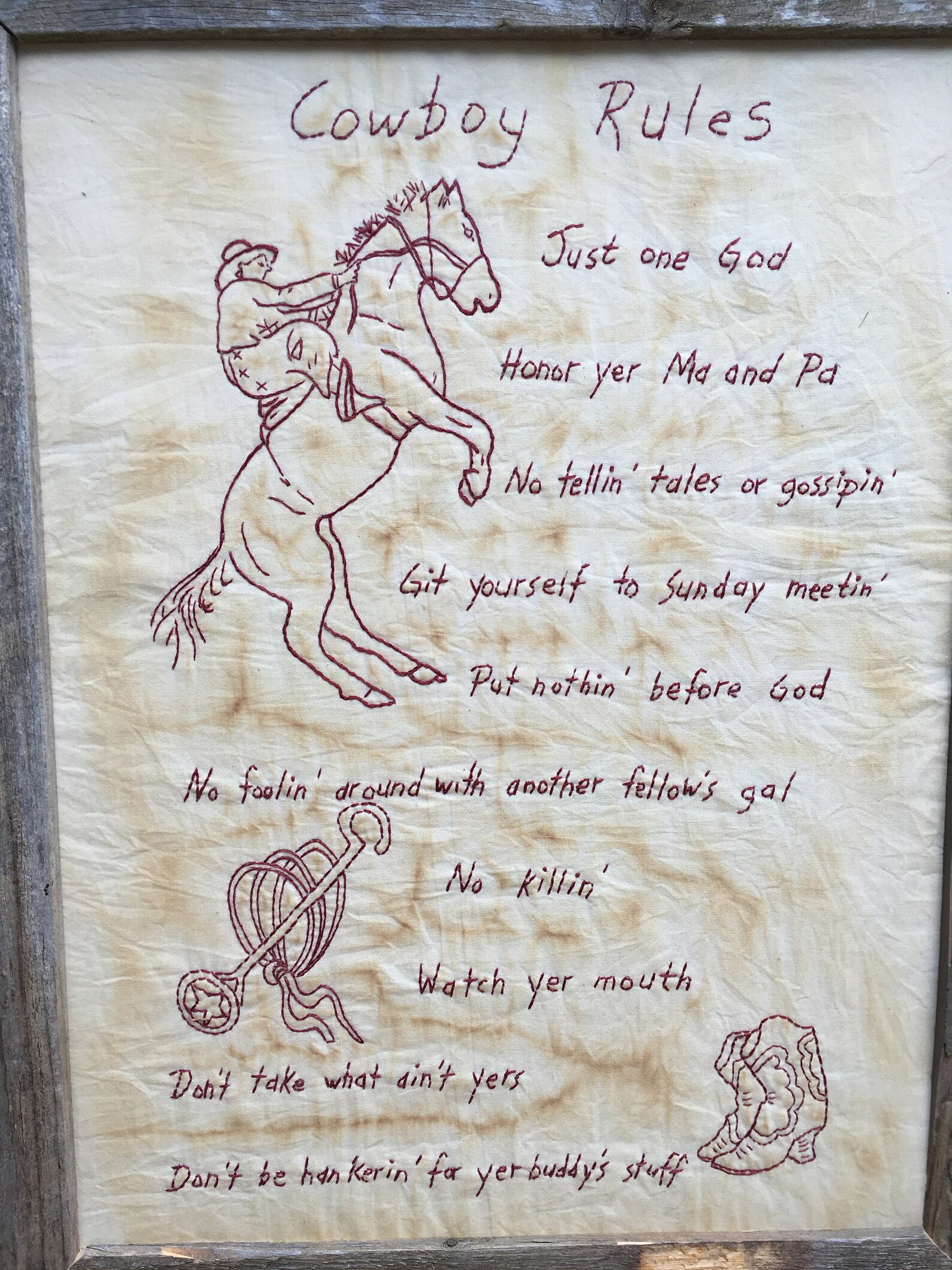 Western Wall Art Ten Commandments Cowboy Rules Western - Etsy