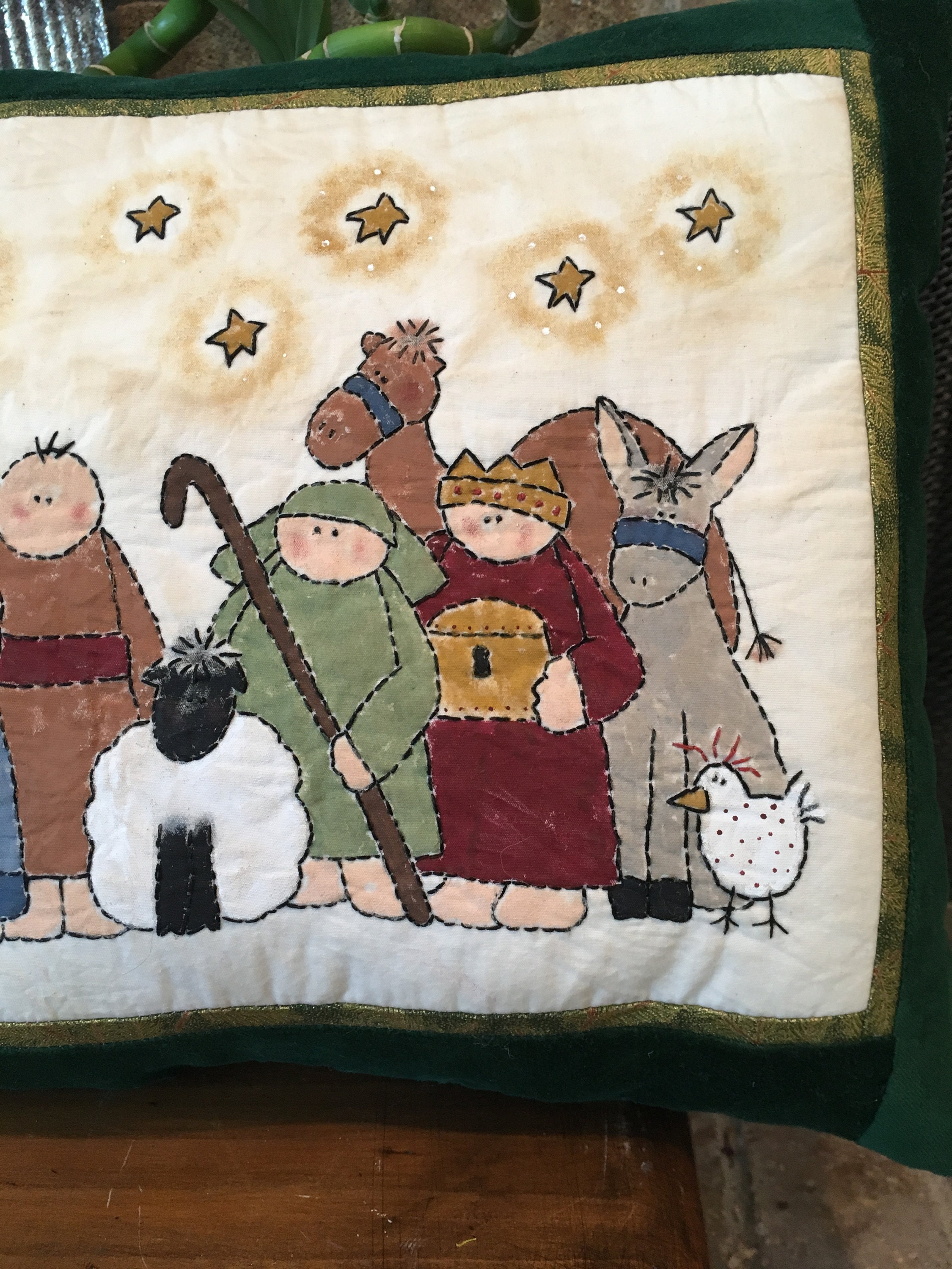 Primitive Nativity Scene Hand Painted Holiday Pillow - Etsy