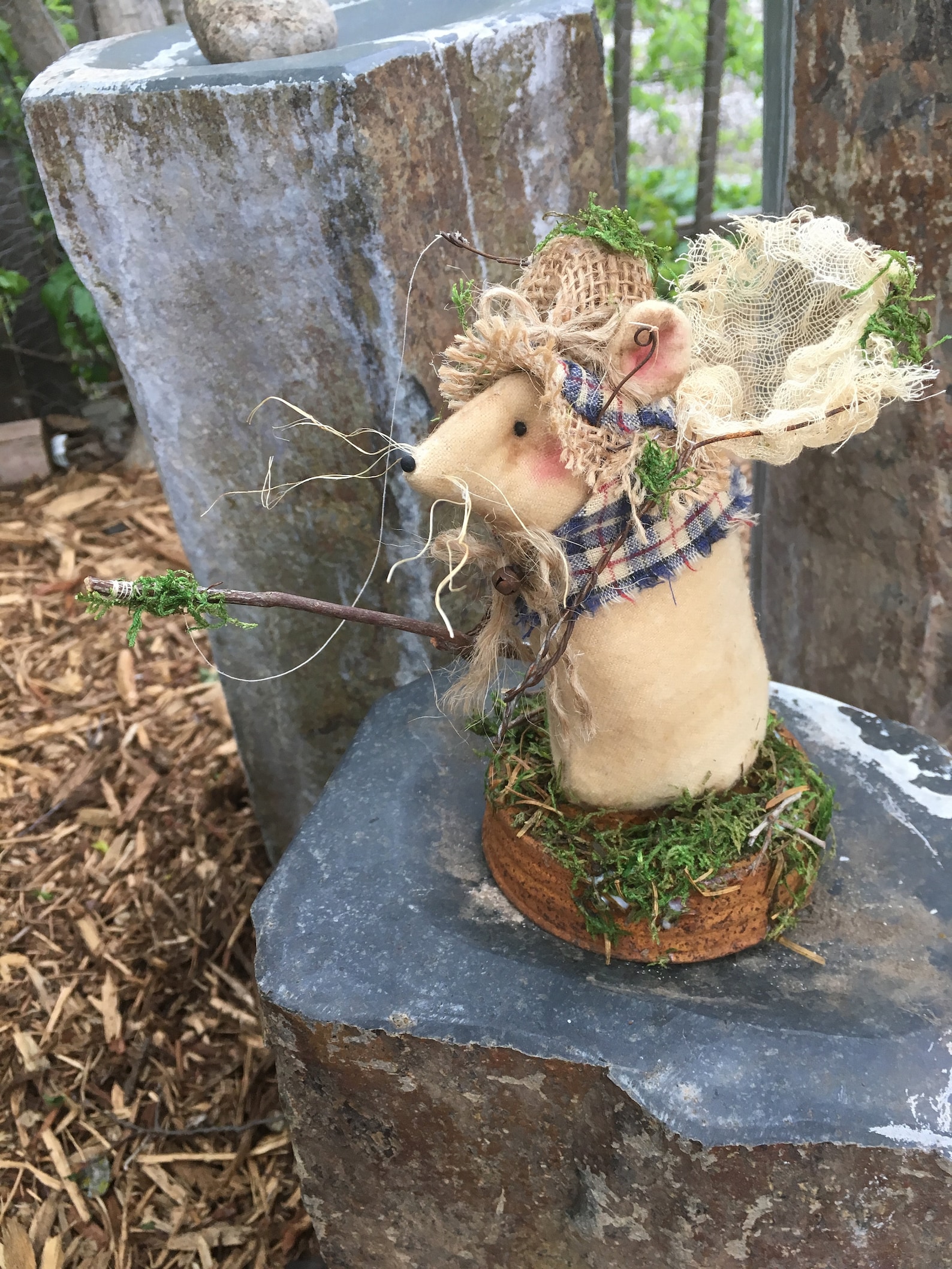 Primitive Mouse Fishing Mouse Rustic Room Decoration - Etsy