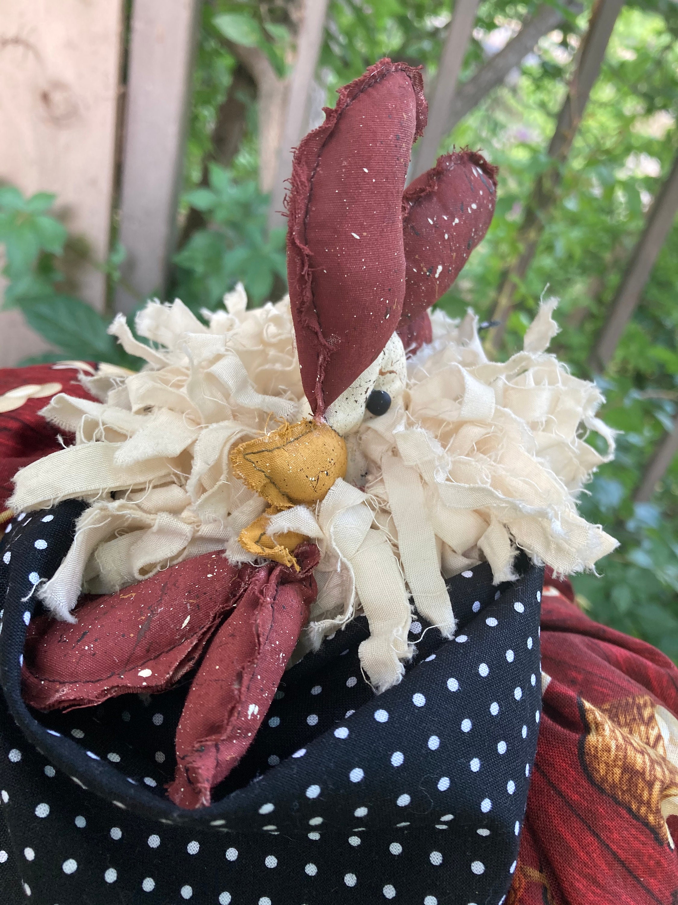 Primitive Handmade Chicken , Hand Painted Cloth Chicken , Farmhouse ...