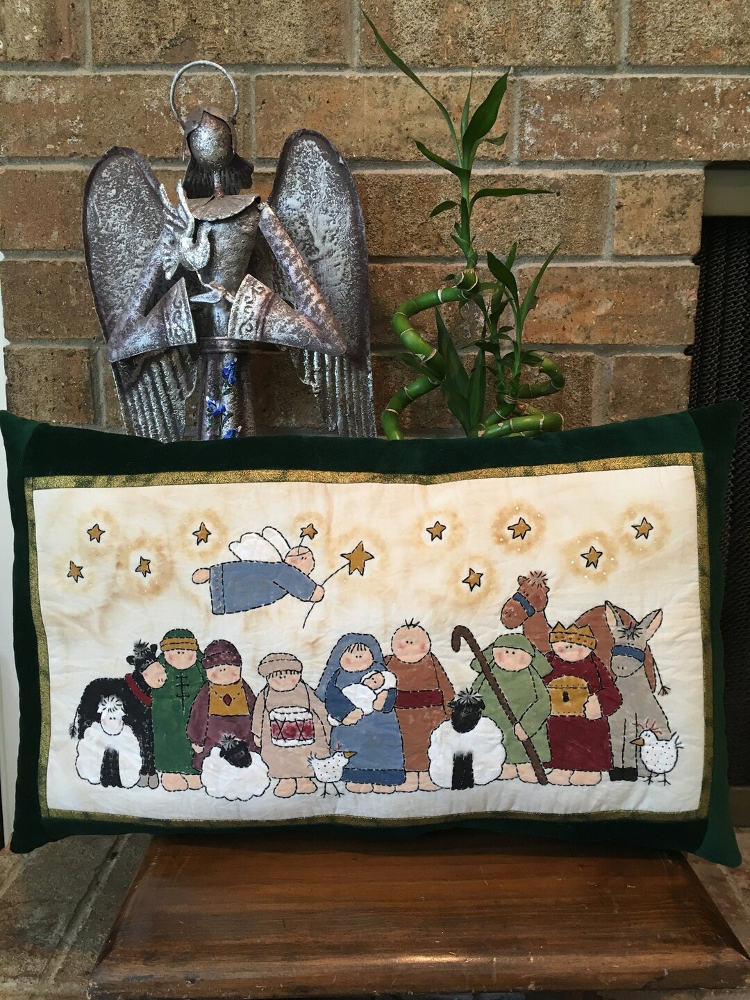 Primitive Nativity Scene Hand Painted Holiday Pillow - Etsy