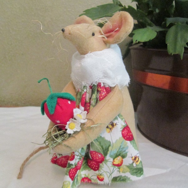 Mouse and Strawberry Fabric - Etsy