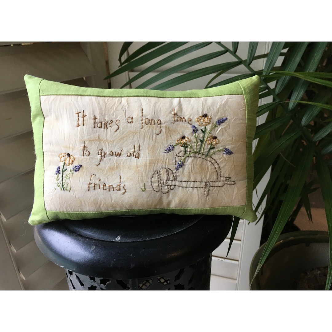 Hand-embroidered Friendship Pillow - Decorative Room Accent - Handmade ...