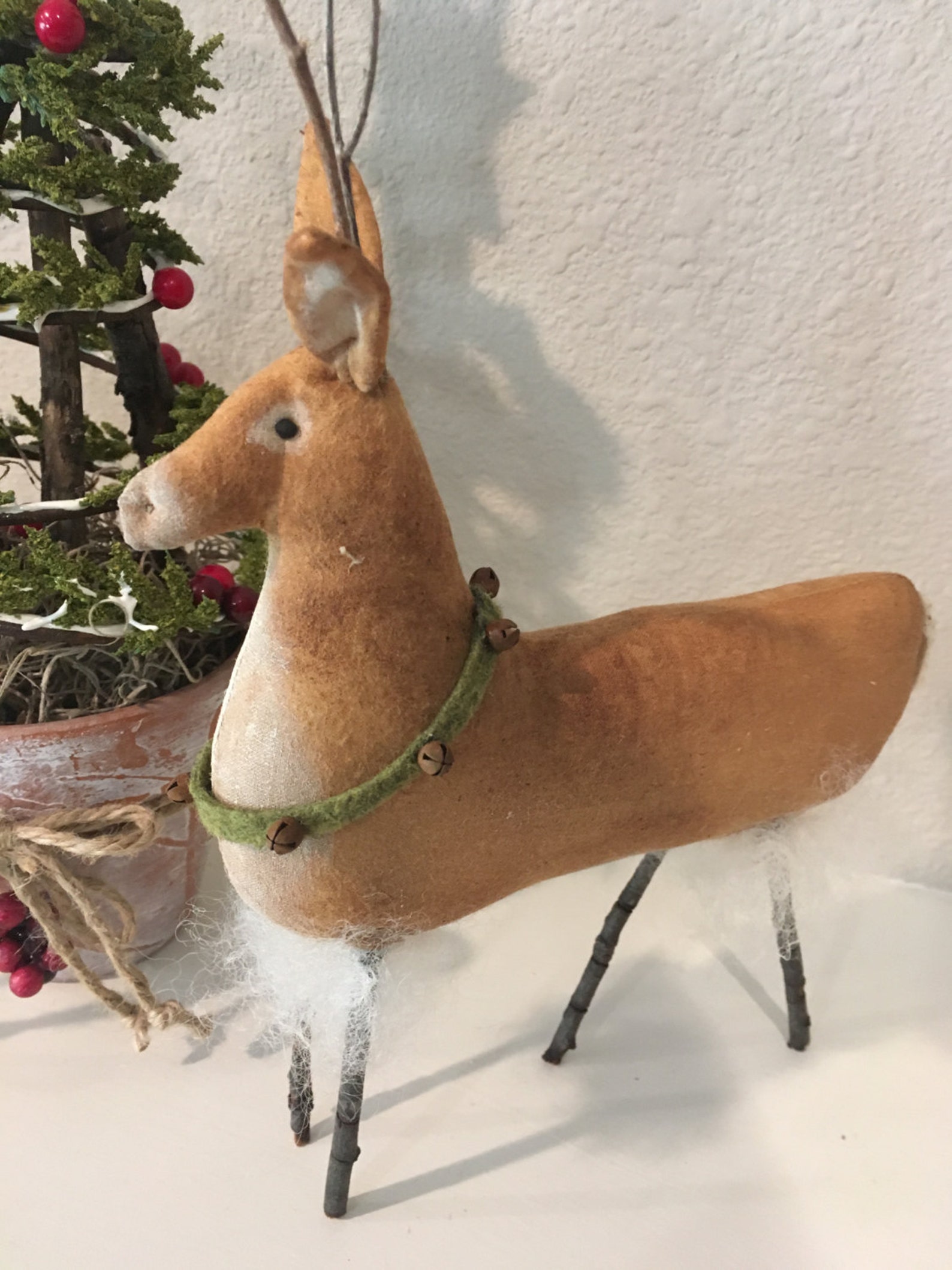 Primitive Reindeer Family - Holiday Reindeer Display - Handmade ...
