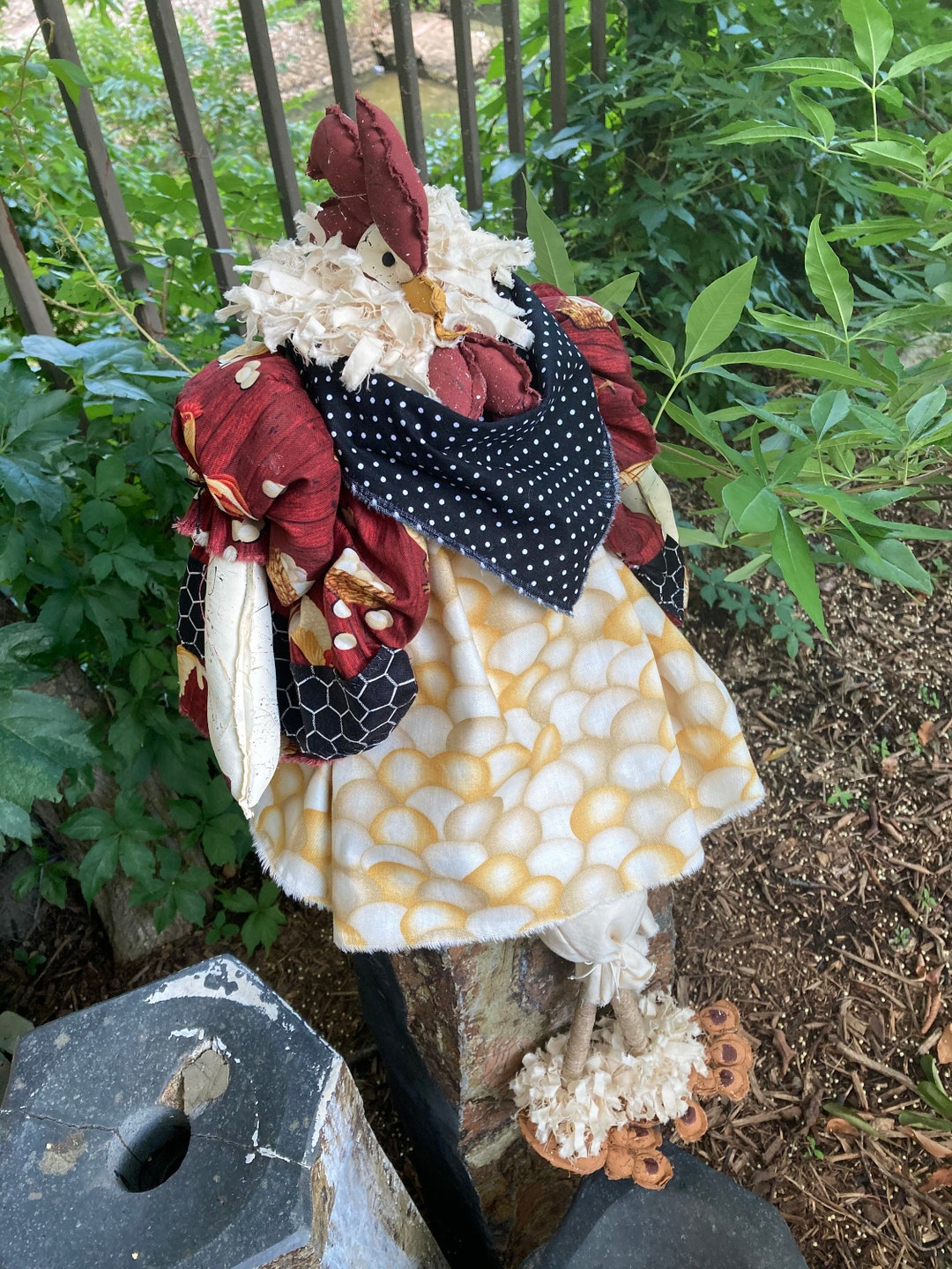 Primitive Handmade Chicken , Hand Painted Cloth Chicken , Farmhouse ...