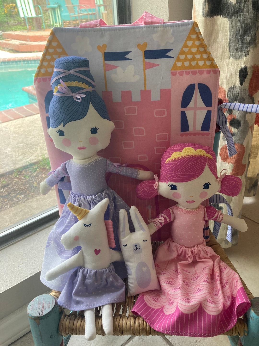 Once Upon A Time Princess Doll Set With Fabric Castle Book - 6 Pieces ...