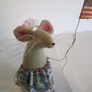 Handmade Small Patriotic Garden Mouse - Handmade Folk Art Decoration ...