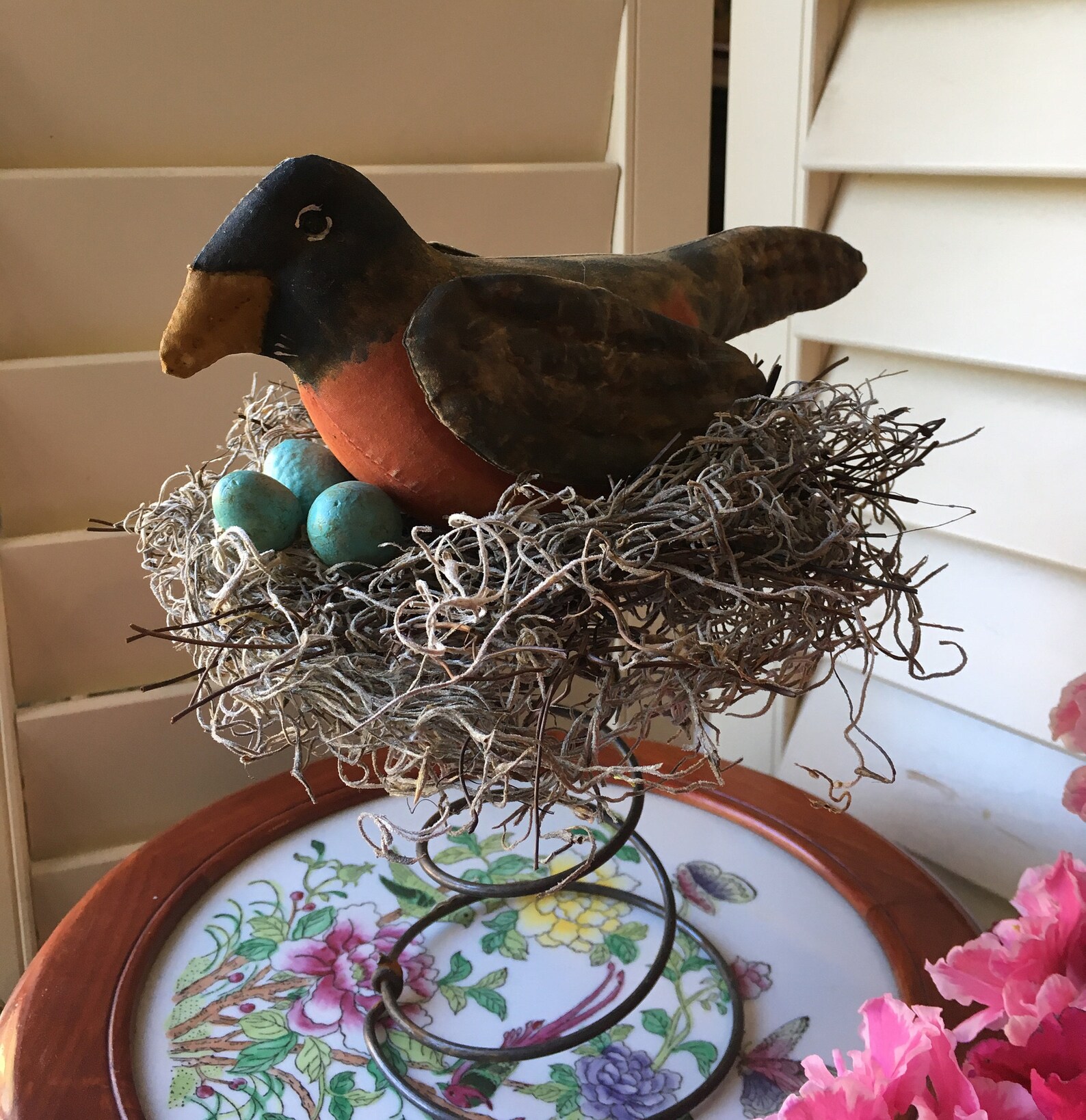 Primitive Spring Backyard Birds Primitive Robin Farmhouse - Etsy