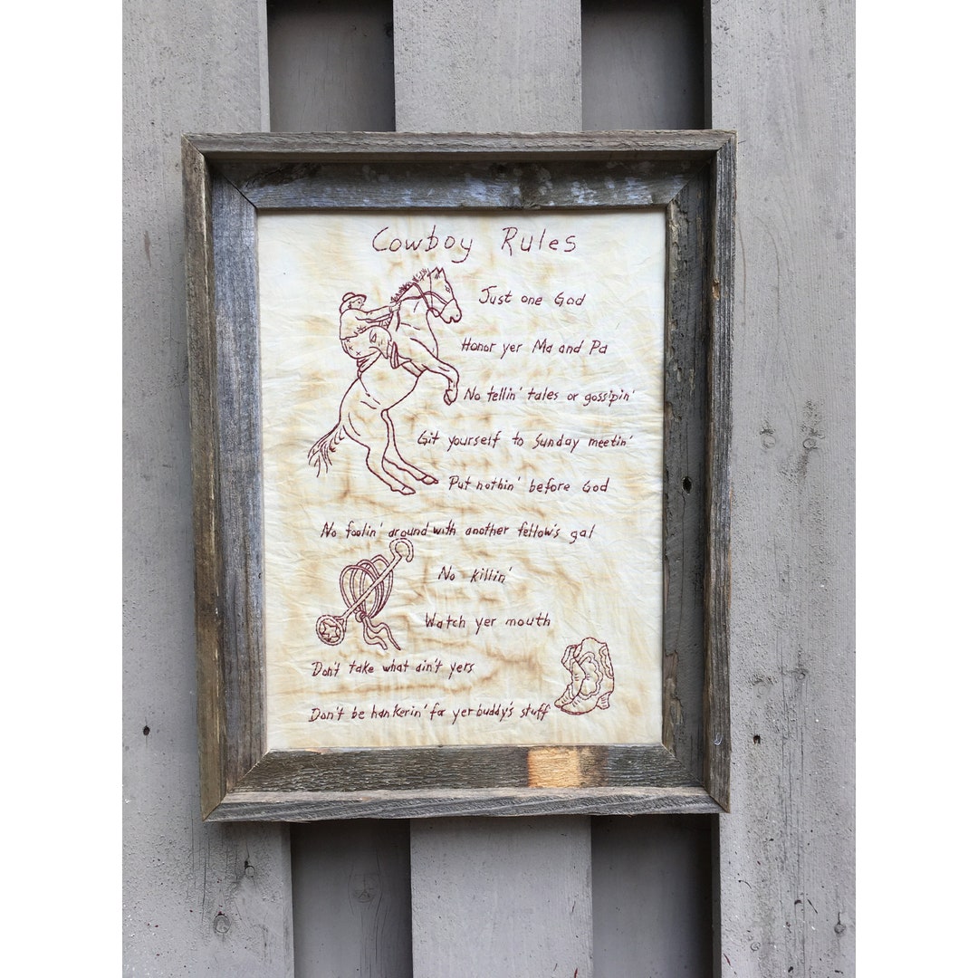 Western Wall Art , Ten Commandments , Cowboy Rules , Western Decor ...