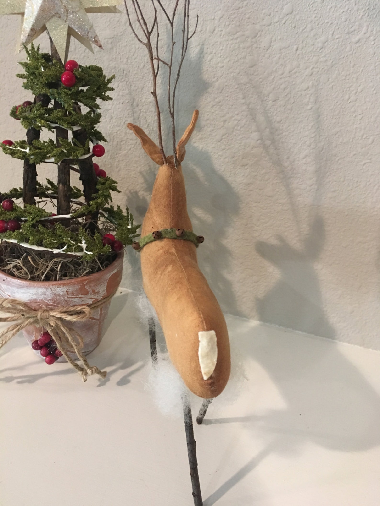 Primitive Reindeer Family - Holiday Reindeer Display - Handmade ...