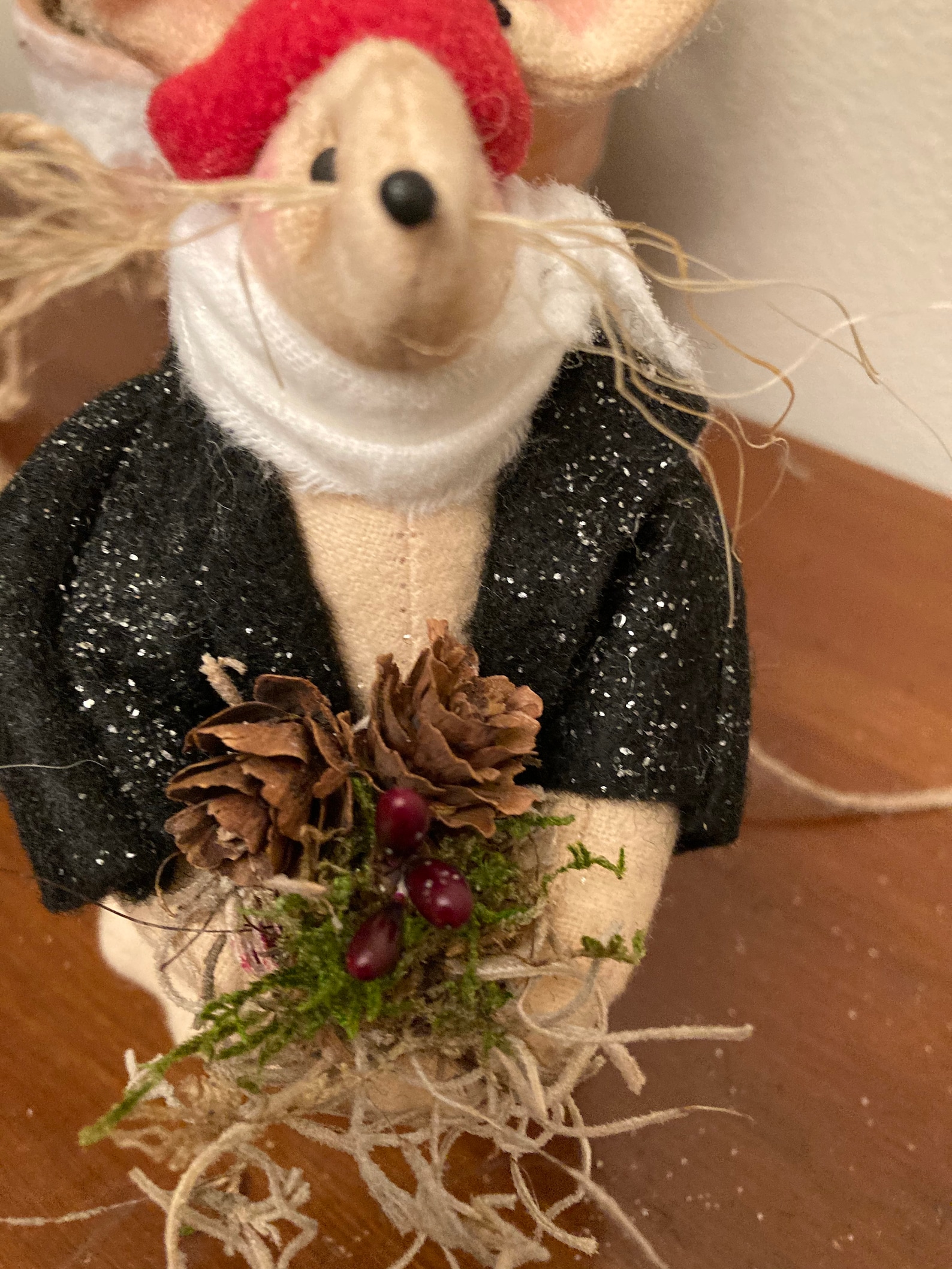 Winter Mice - Set of Two - Primitive Mice , Snowy Mice , Handmade Folk ...