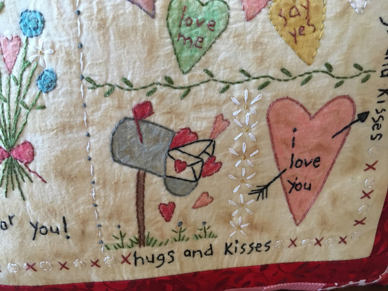 Valentine's Day Sampler Decorative Pillow Valentine Room - Etsy