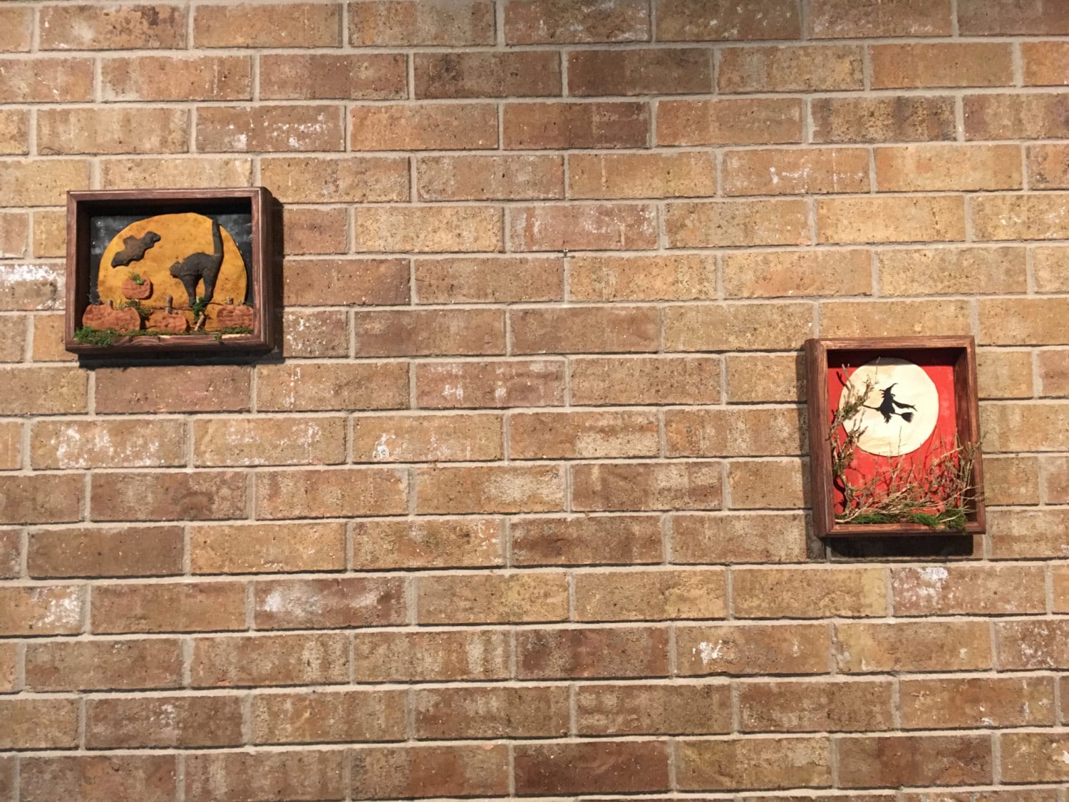 Halloween Shadow Box Wall Display Black Cat Halloween Moon | Etsy