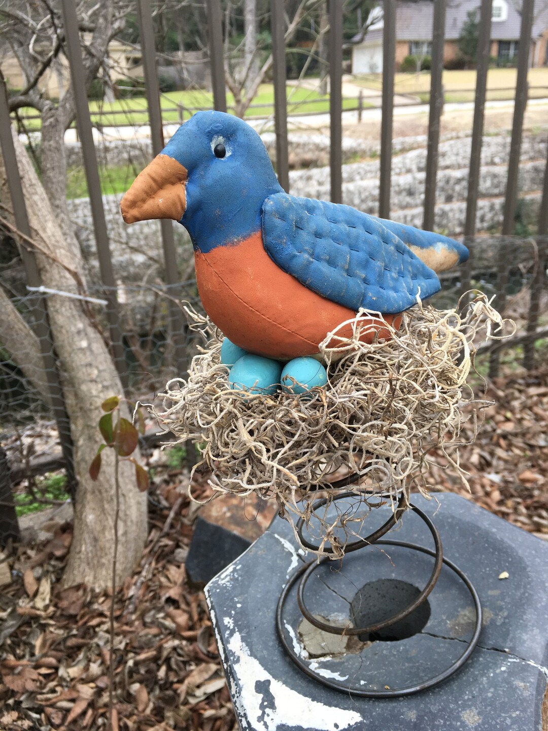 Handmade Primitive Spring Backyard Birds -primitive Blue Bird ...