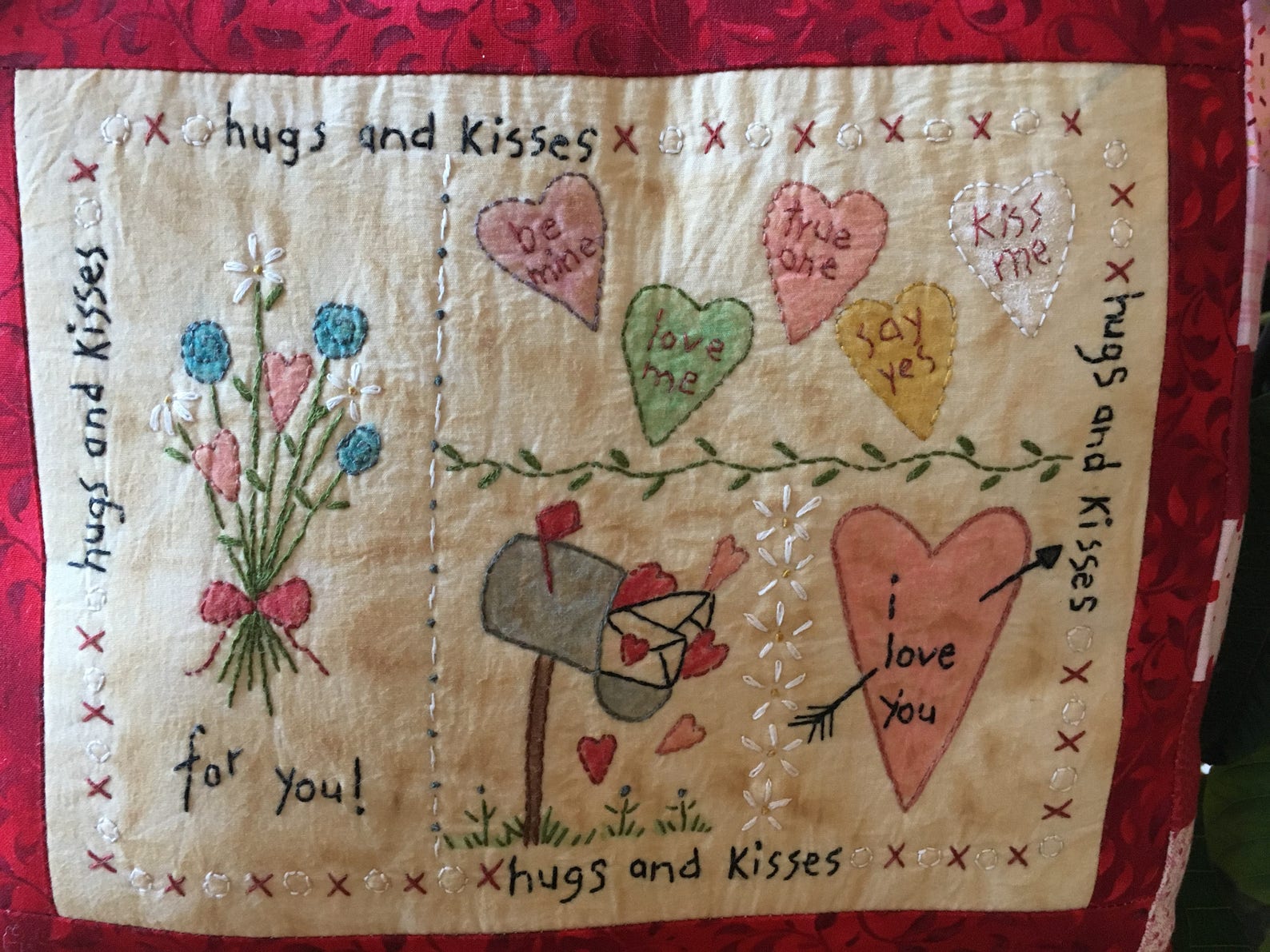Valentine's Day Sampler Decorative Pillow - Valentine Room Decoration ...