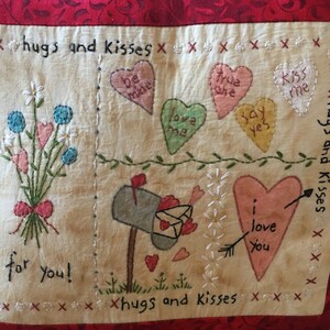 Valentine's Day Sampler Decorative Pillow Valentine Room Decoration ...