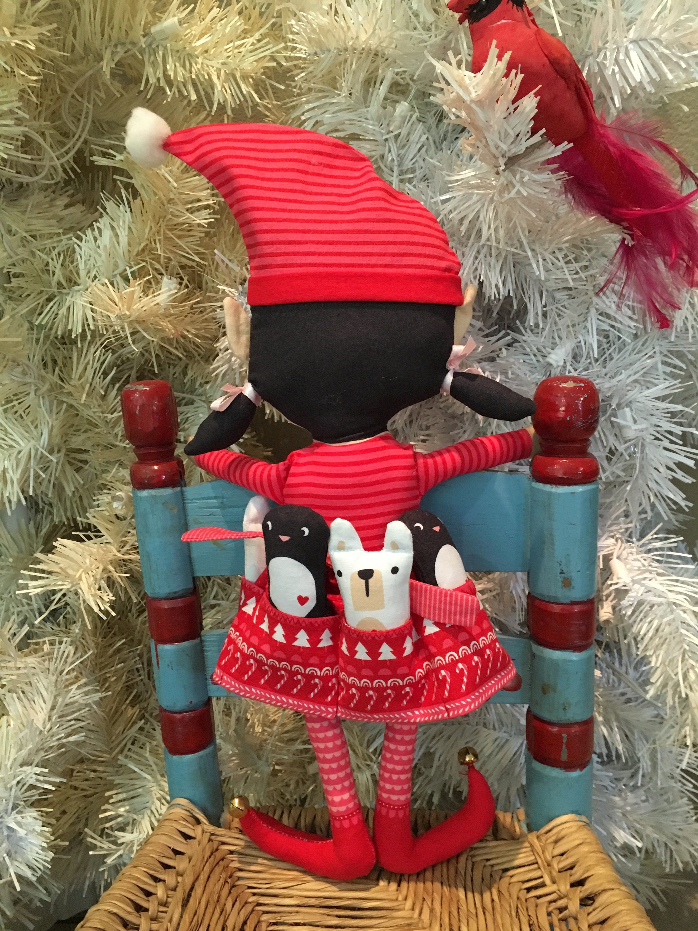 Christmas Elves Doll Set , 8 Piece Fabric Doll Set , Holiday Doll Set ...