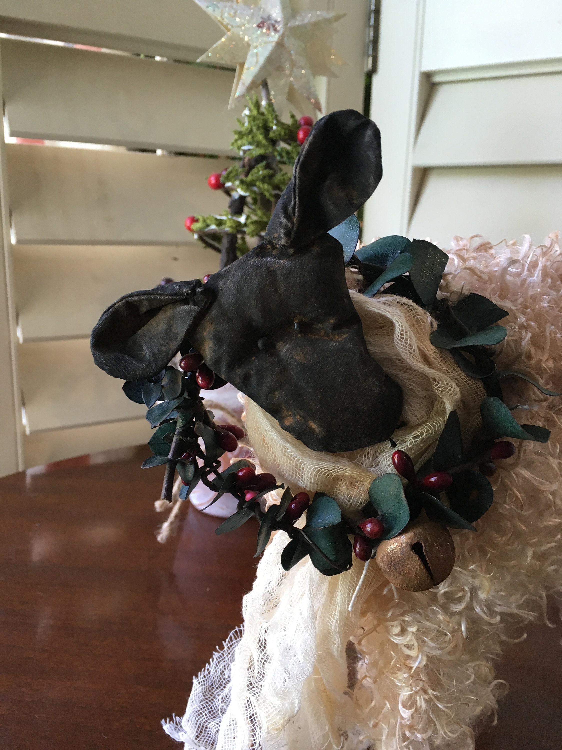 Primitive Sheep Primitive Sheep With Bell Handmade Country - Etsy