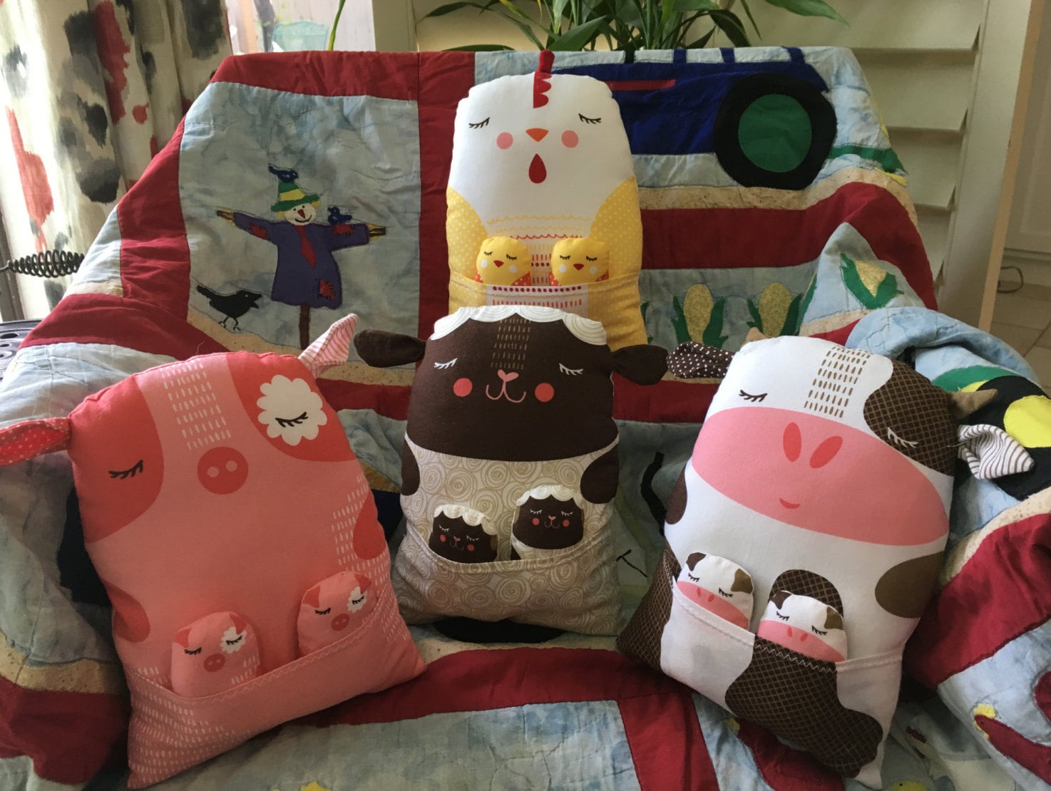 Farm Animals - Fabric Farm Animals - 12 Piece Farm Animal Doll Set ...