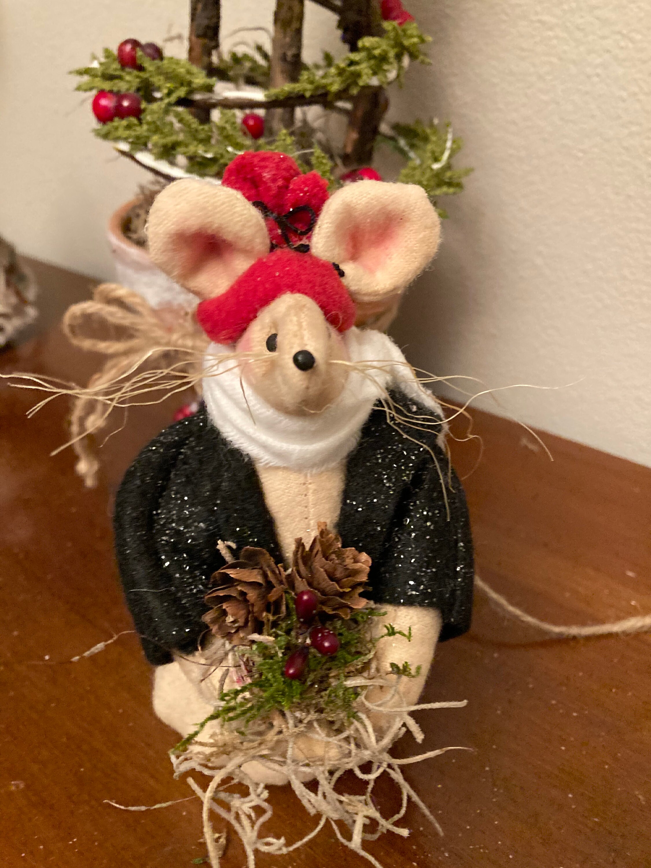 Winter Mice - Set of Two - Primitive Mice , Snowy Mice , Handmade Folk ...