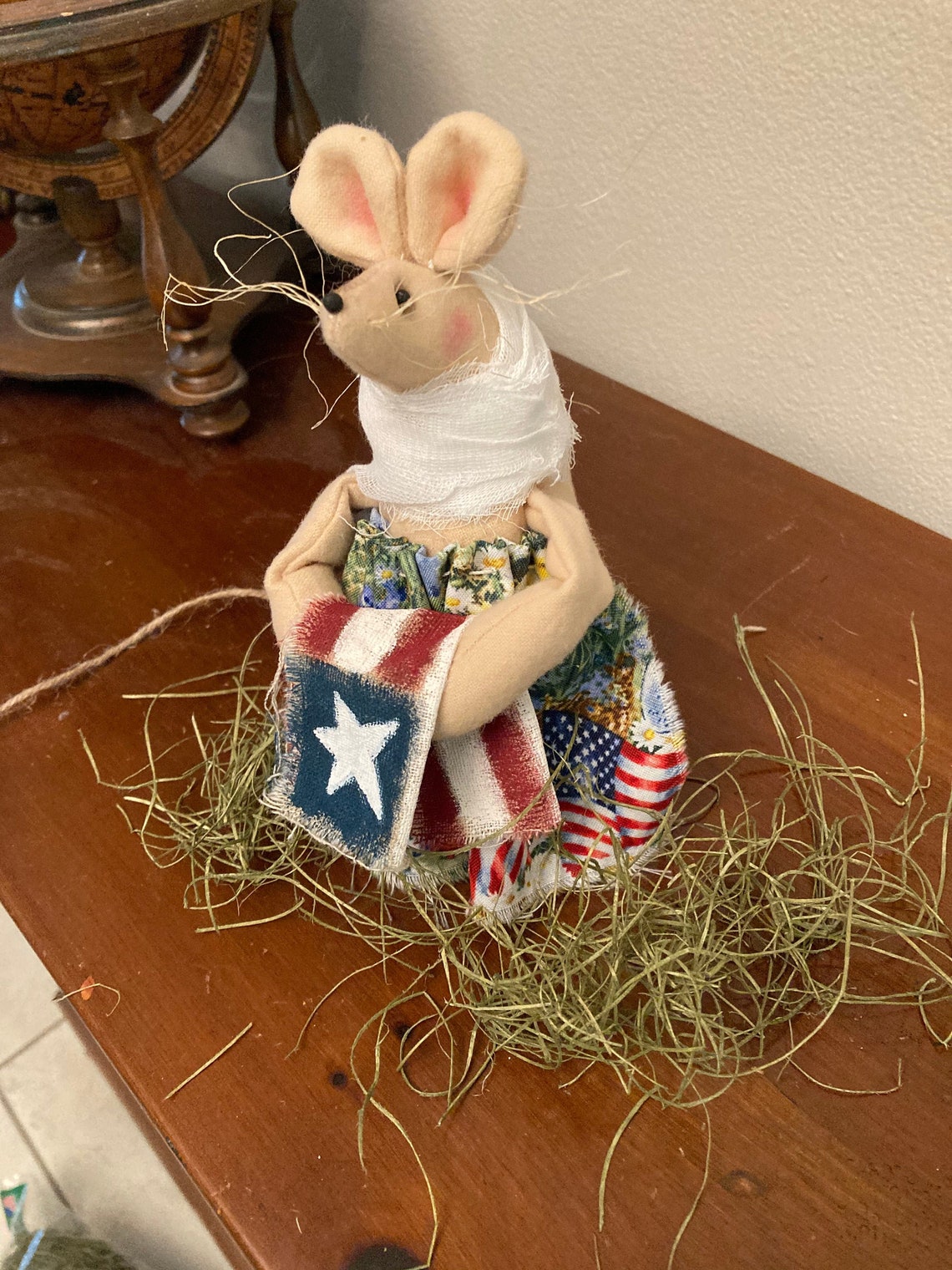Large Handmade Mouse Patriotic Garden Mouse Handmade Folk - Etsy