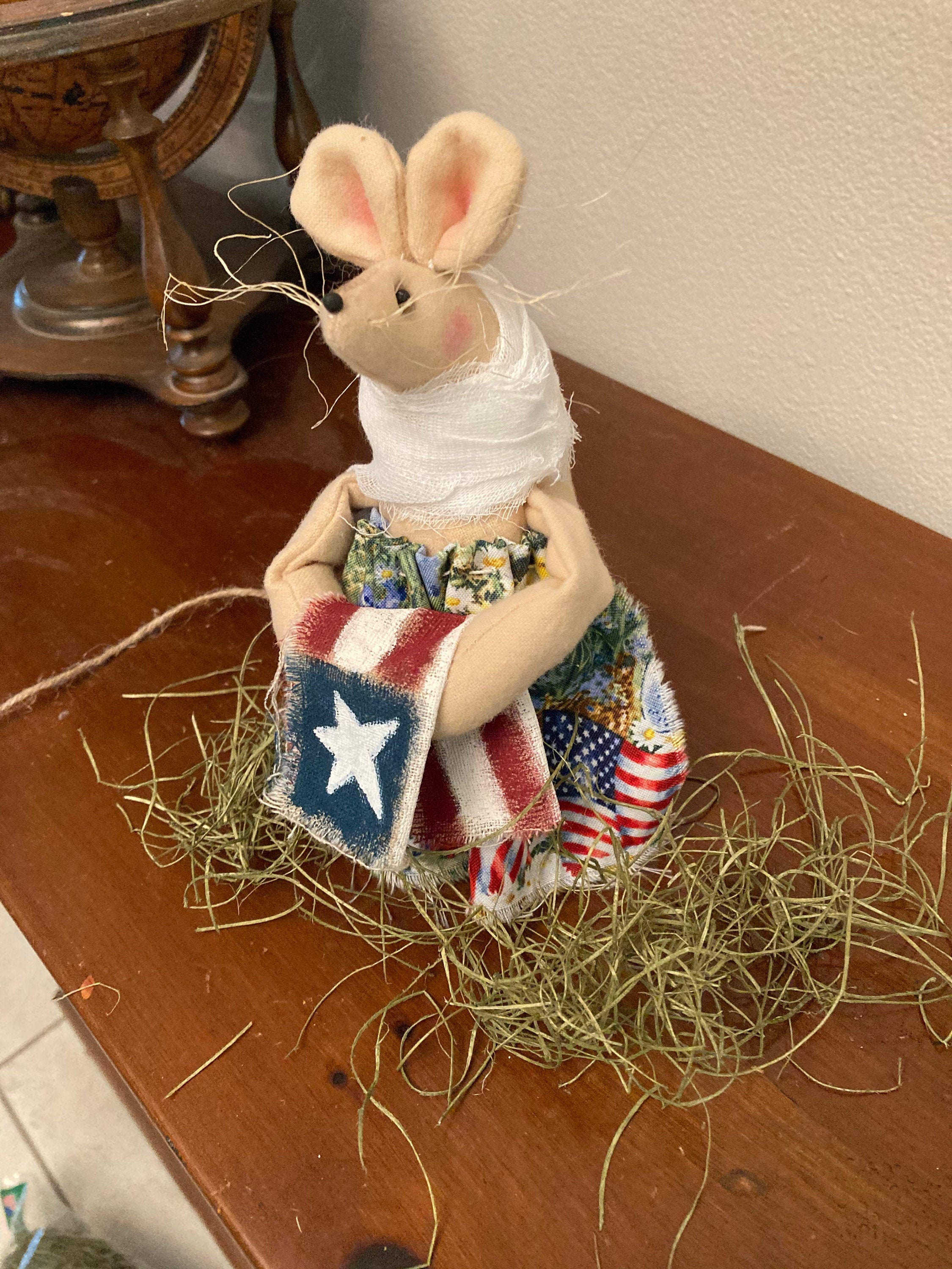 Large Handmade Mouse Patriotic Garden Mouse Handmade Folk - Etsy