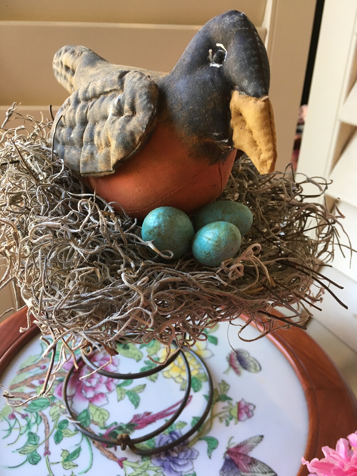 Primitive Spring Backyard Birds Primitive Robin Farmhouse - Etsy