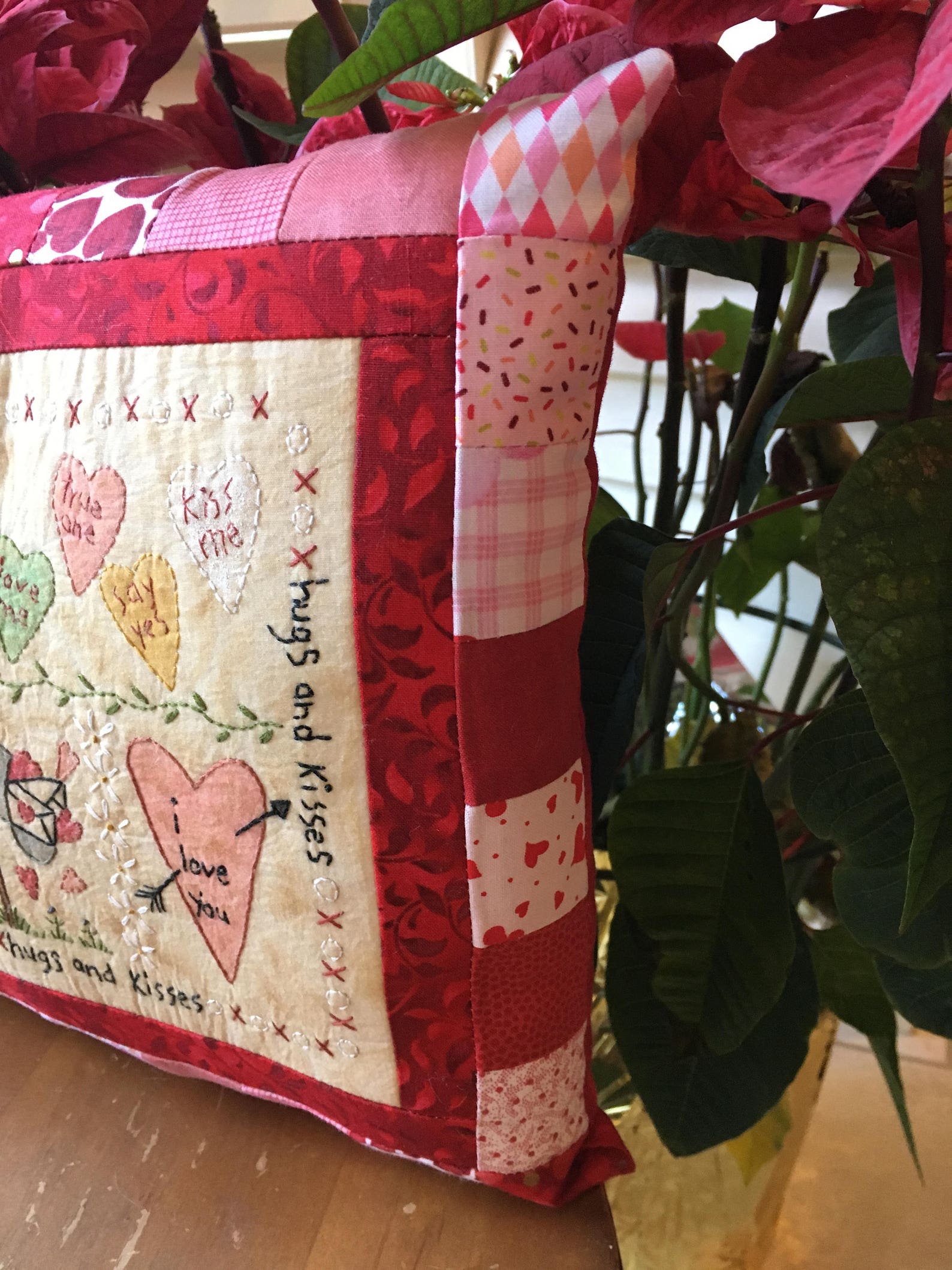 Valentine's Day Sampler Decorative Pillow - Valentine Room Decoration ...