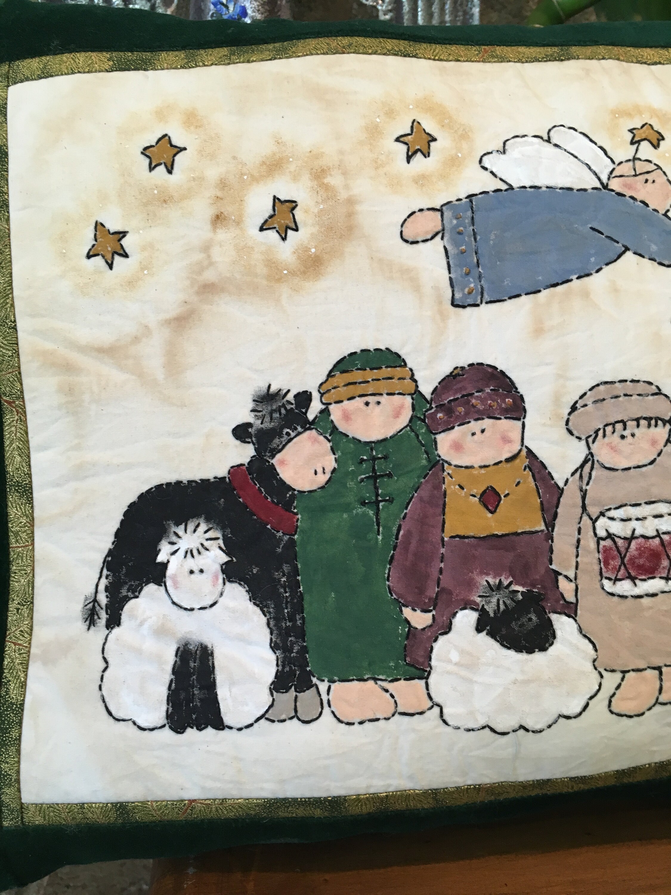 Primitive Nativity Scene Hand Painted Holiday Pillow - Etsy