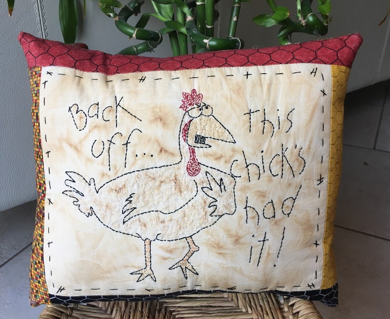 Embroidered Pillow Chicken Pillow Embroidered Room Decor - Etsy