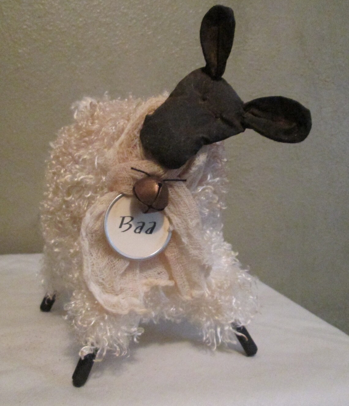 Primitive Sheep Primitive Sheep With Wreath Handmade | Etsy