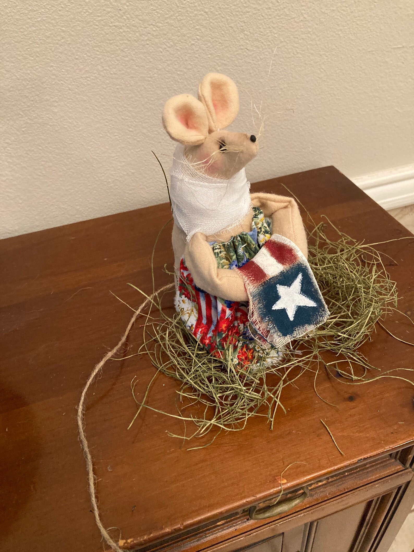 Large Handmade Mouse Patriotic Garden Mouse Handmade Folk - Etsy