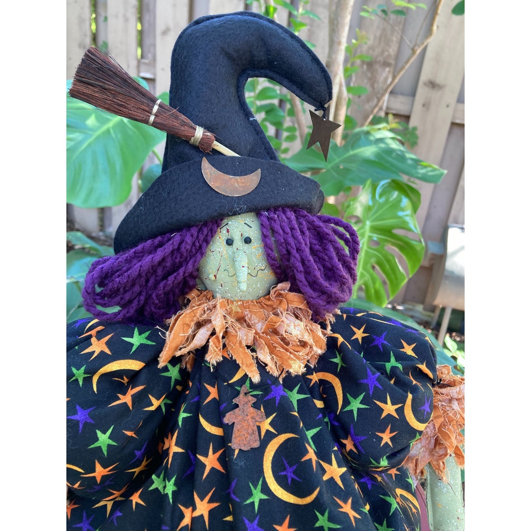 Handmade Halloween Witch - Primitive Witch Doll - Halloween Folk Art ...
