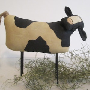 Primitive Cow Hand Painted Cow Handmade Country Decor - Etsy