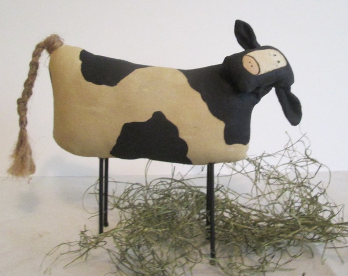Primitive Cow Hand Painted Cow Handmade Country Decor - Etsy