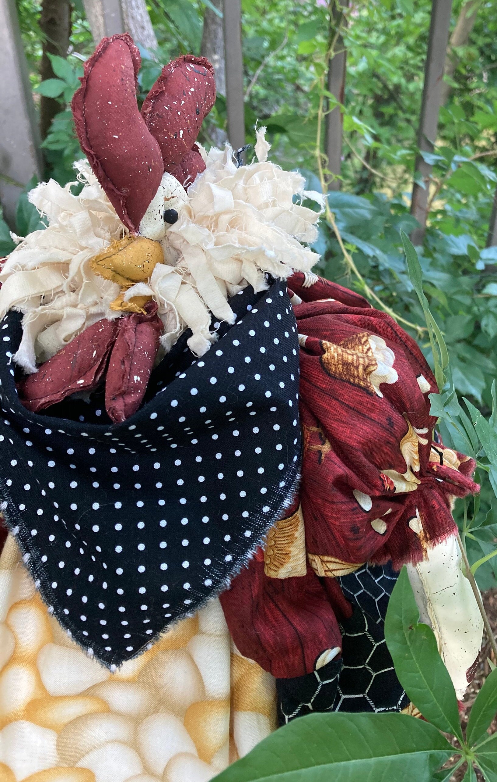 Primitive Handmade Chicken , Hand Painted Cloth Chicken , Farmhouse ...