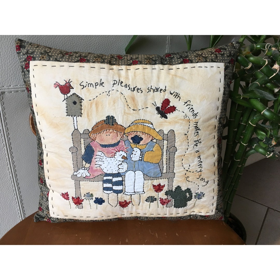 Friendship Pillow Painted Pillow With Embroidered Verse Gift Ideas for ...