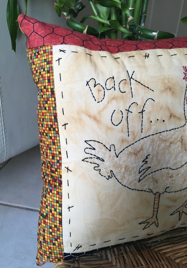 Embroidered Pillow Chicken Pillow Embroidered Room Decor - Etsy