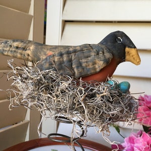 Primitive Spring Backyard Birds Primitive Robin Farmhouse Table Decor ...