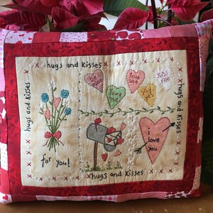 Valentine's Day Sampler Decorative Pillow Valentine Room Decoration ...