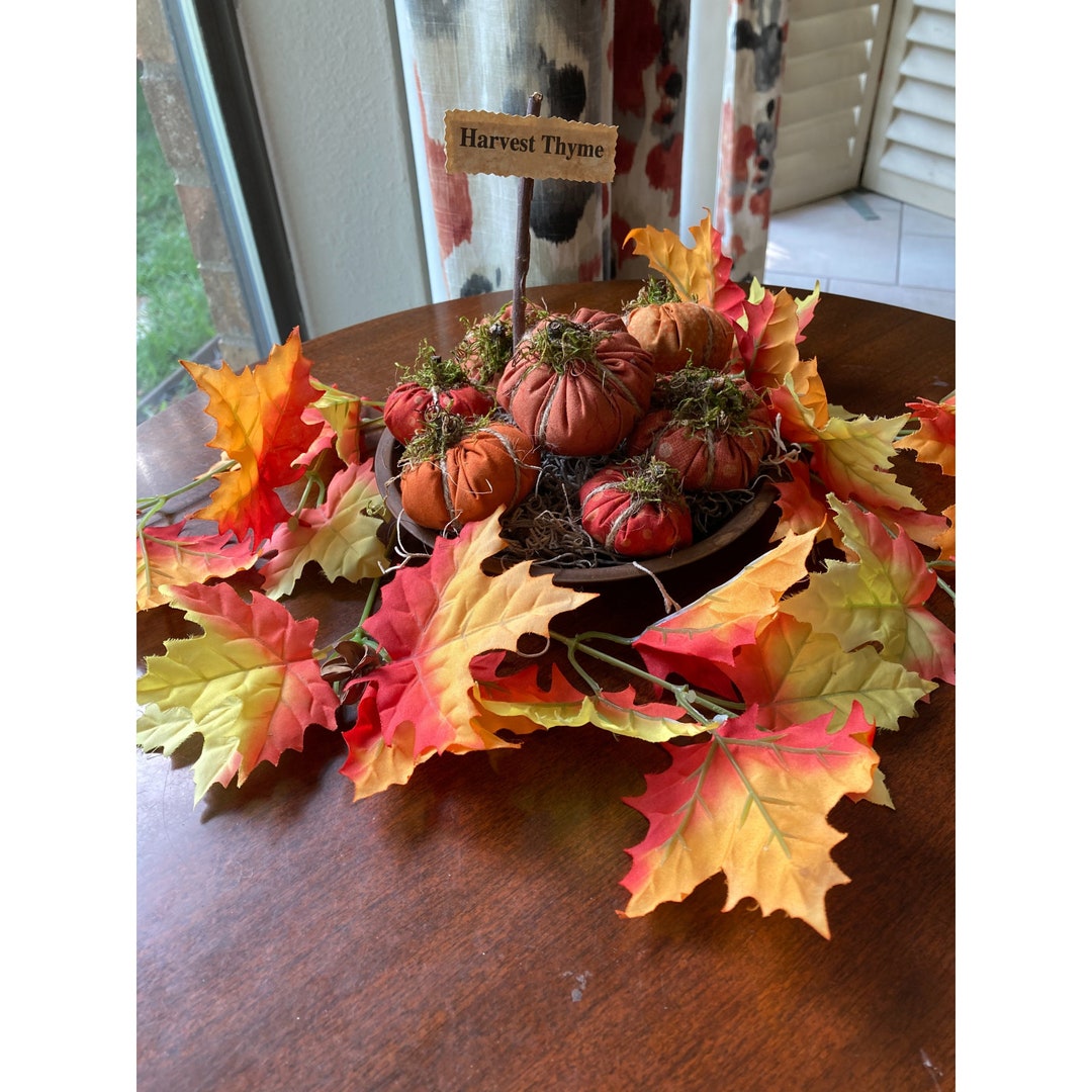 Primitive Miniature Pumpkin Display - Handmade Fall Table Decoration ...