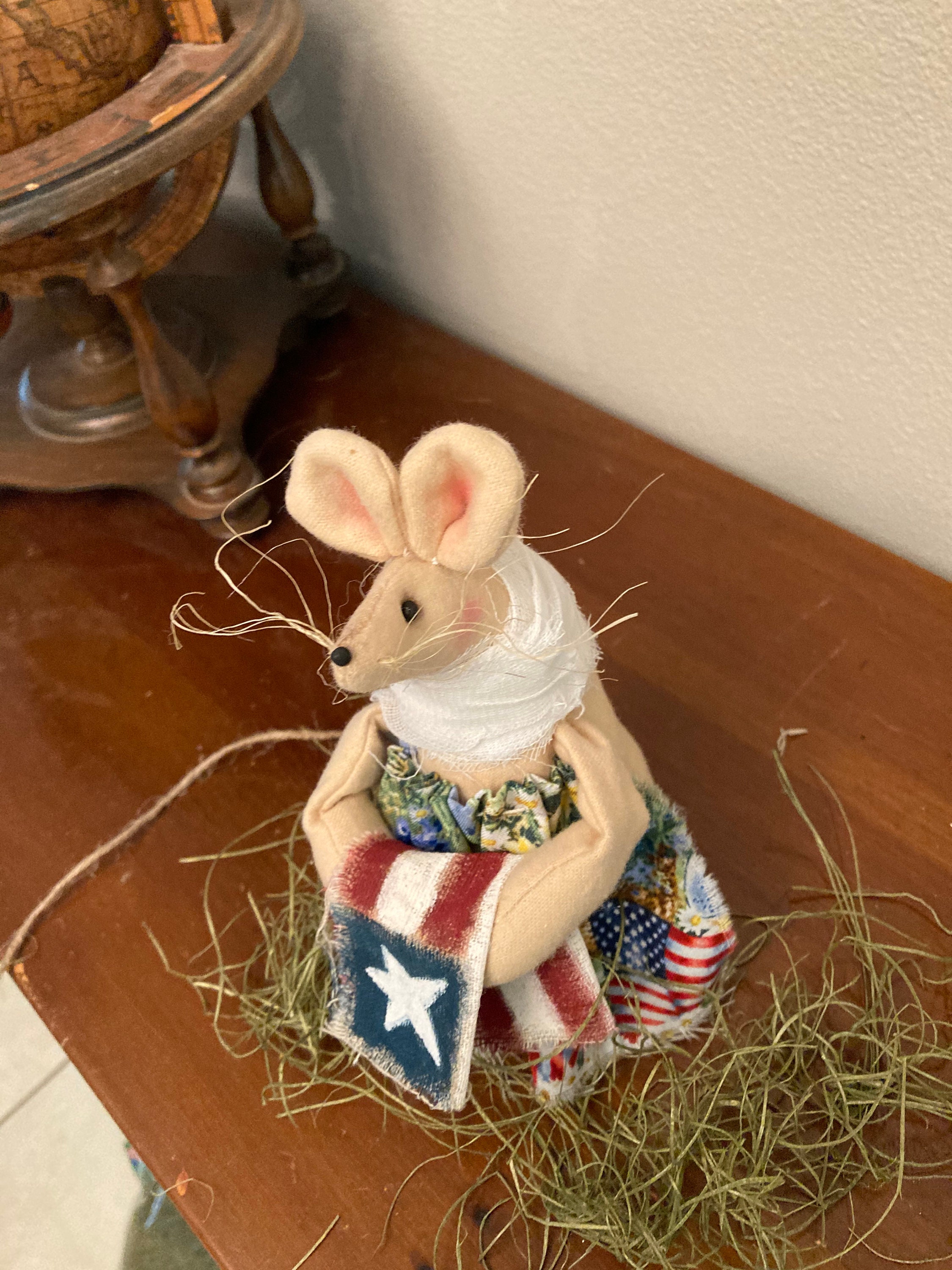 Large Handmade Mouse Patriotic Garden Mouse Handmade Folk - Etsy
