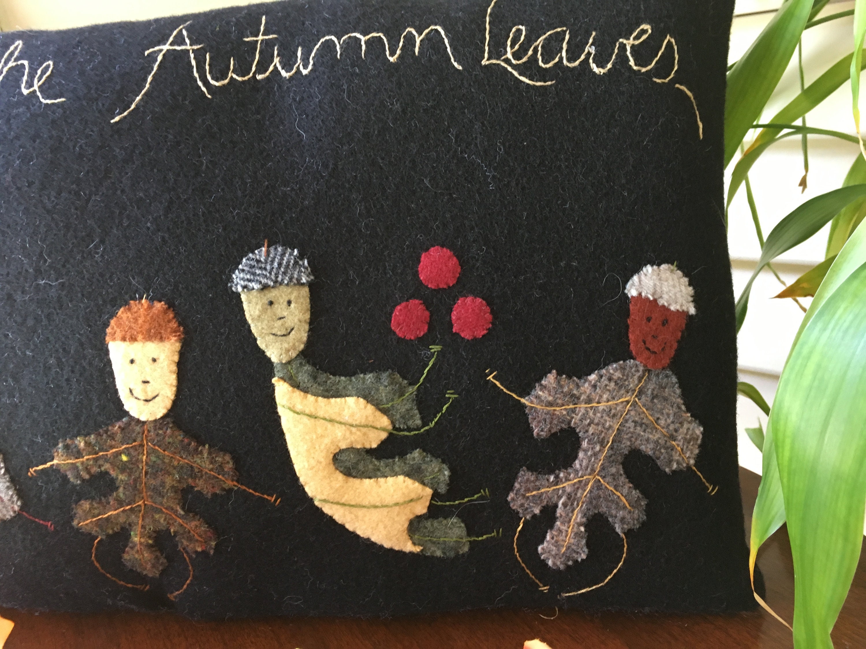 Autumn Wool Applique Pillow All Through the Night Wool - Etsy
