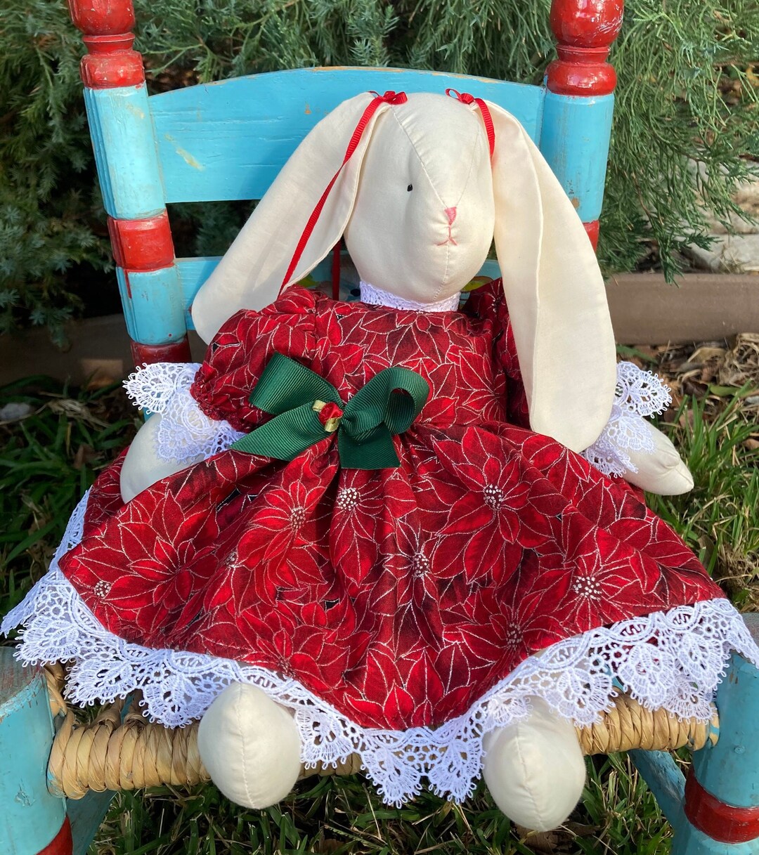Christmas Bunny Cloth Doll Child's Playtime Baby - Etsy