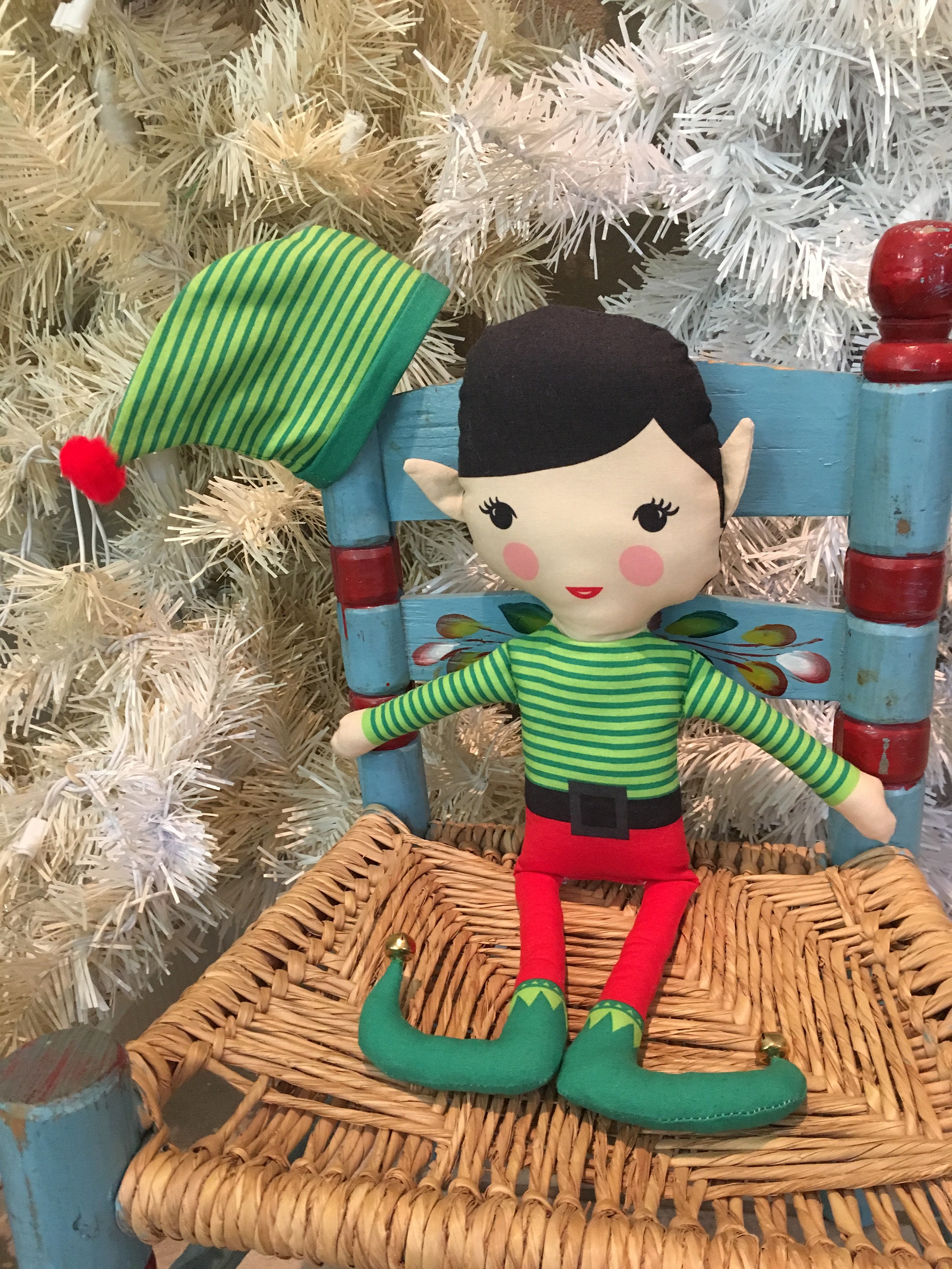 Christmas Elves Doll Set , 8 Piece Fabric Doll Set , Holiday Doll Set ...