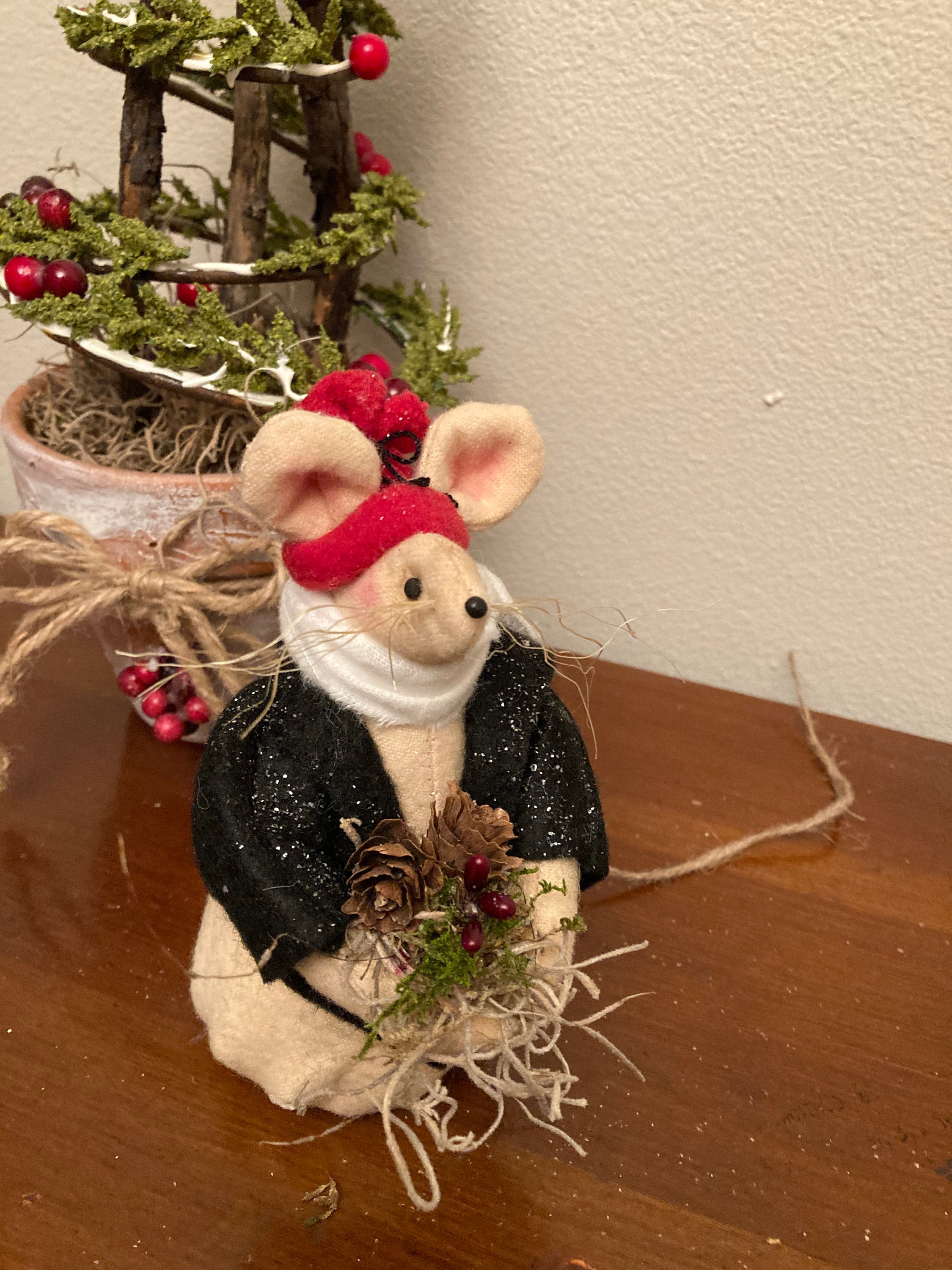 Winter Mice - Set of Two - Primitive Mice , Snowy Mice , Handmade Folk ...
